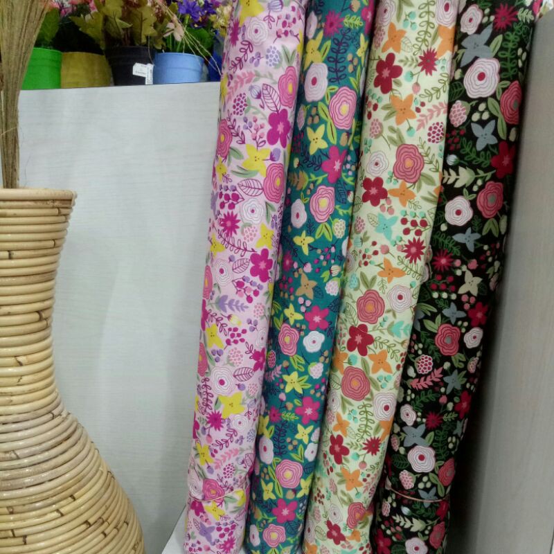 KATUN Floral Cotton Fabric (Width 115cm) | Shopee Philippines