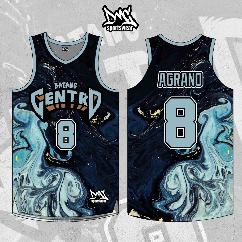 Light Blue and Black Customizable Basketball Team Jersey Full ...