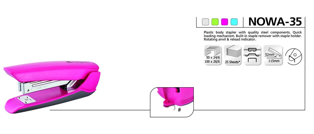 Kangaro Nowa Series Stapler #35 , Nowa-35 | Shopee Philippines