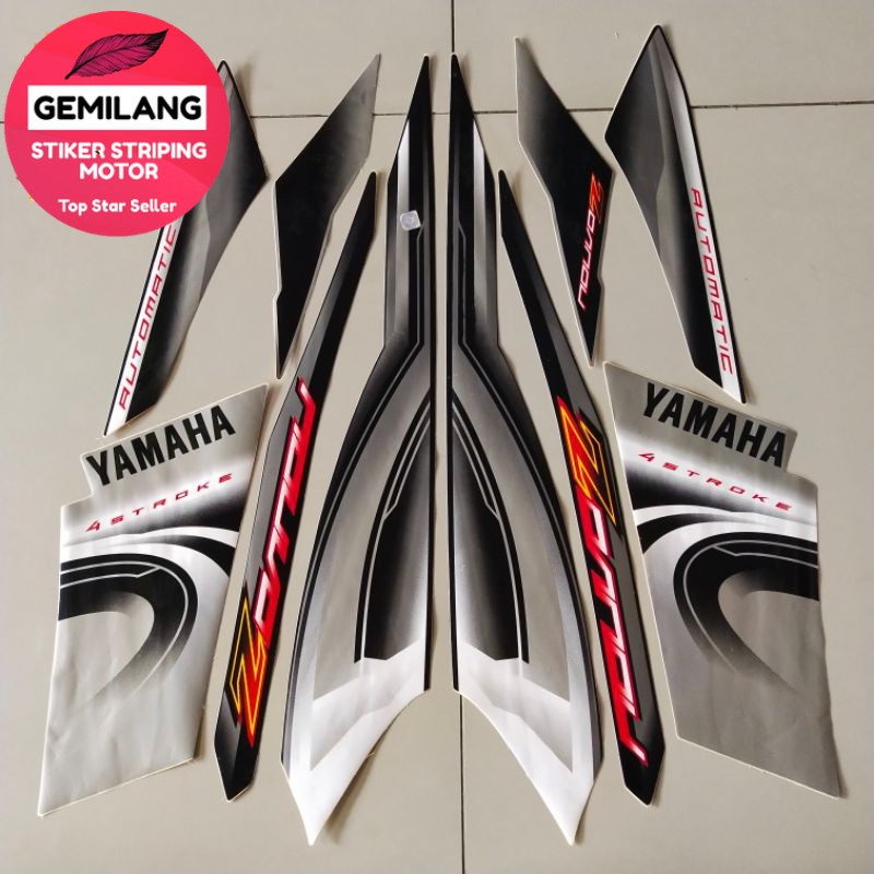 PUTIH Striping Decal Polet Sticker yamaha nouvo z 2007 2008 White Gray ...