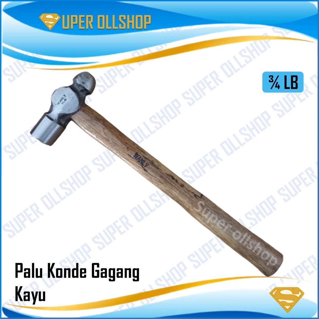 KAYU Small 3/4 LB Wooden Handle Ball Point Konde Hammer | Shopee ...