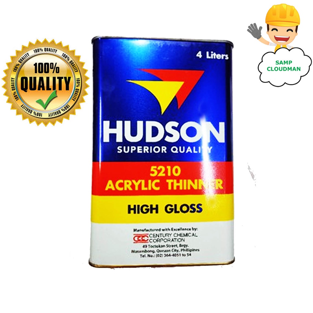 Hudson High Gloss Acrylic Thinner Gallon 4L Superior Quality Automotive Acrylic Paint Auto ...