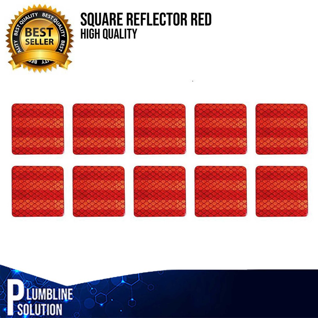 3D Reflector Sticker Square Sign (10 pcs/pack) Self-adhesive / Super ...