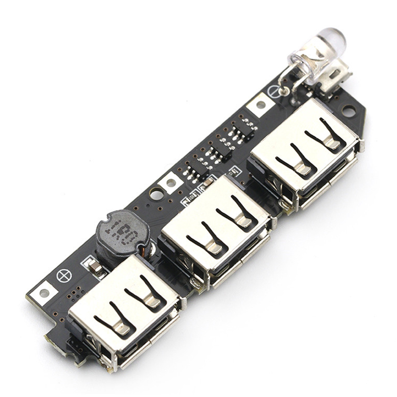 3 USB Output 5V 2A 1A Lithium Li-ion 18650 Battery Charging Board LED ...
