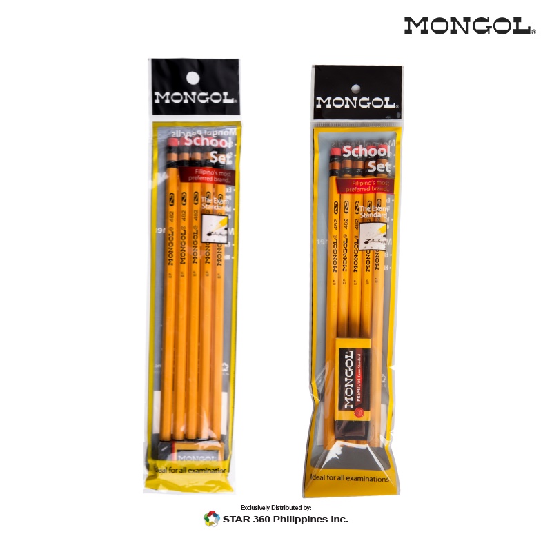 MONGOL Pencil School Set with Eraser | Shopee Philippines