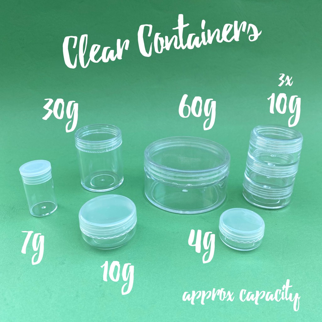 Clear Plastic cosmetic vial small jar with lid containers | Shopee ...