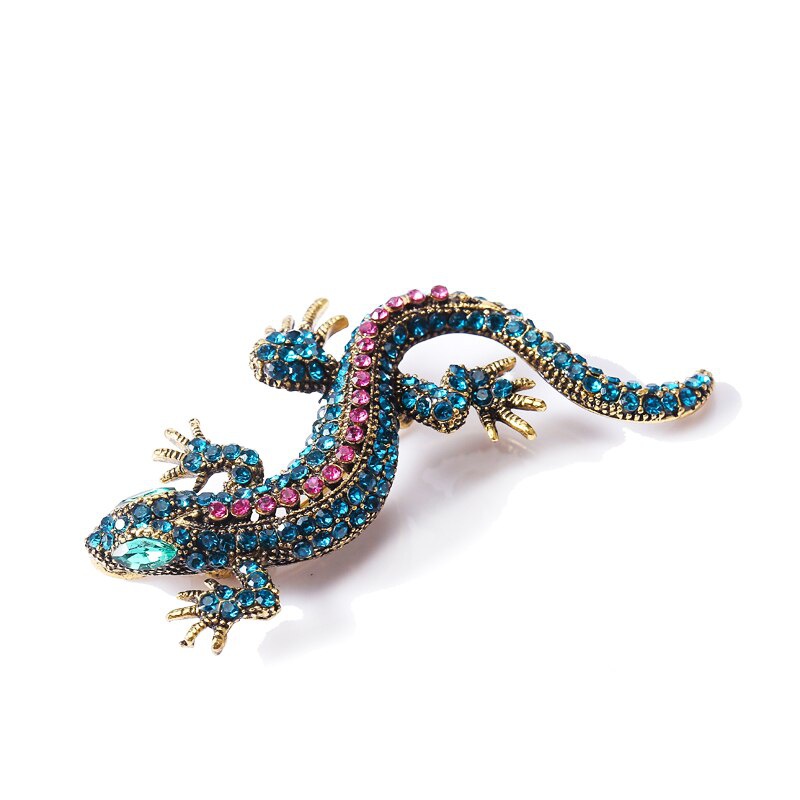 Lizard Rhinestone Brooch Pin Women Geckos Animal Pins and Brooches ...