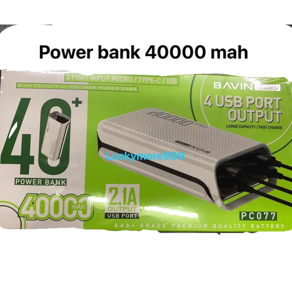 PC077 40000mAh Original Battery Capacity Powerbank Fast Charging ...