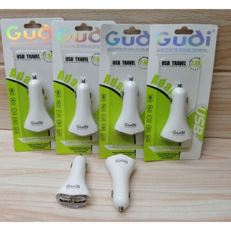 Original Gudi Universal Car Charger Double USB Ports Quick Adapter Fast ...