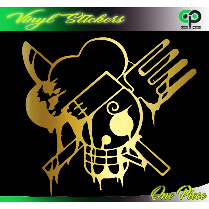 Sanji Logo 001 - One Piece Vinyl Sticker (For Laptop, Motorcycle, Car ...