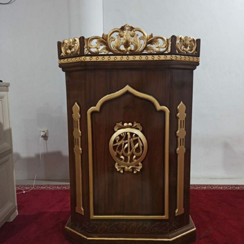 KAYU Podium pulpit | Speech podium | Teak wood mosque pulpit | Mimbar ...