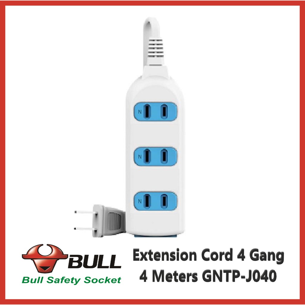 Bull Extension Cord 4 Gang 4 Meters GNTP-J040 Original | Shopee Philippines