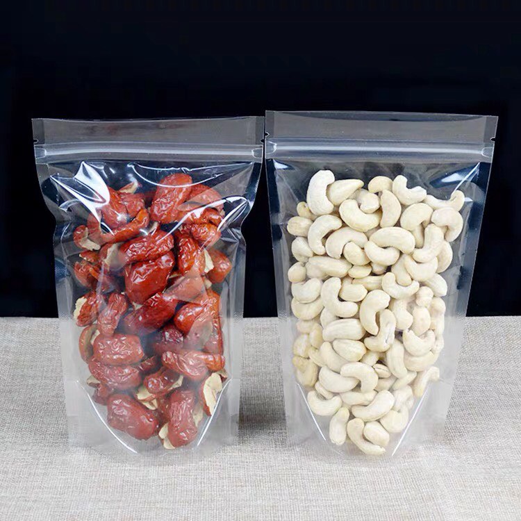 200pcs Transparent Zip Lock Stand Up Bags Packaging Dried Fruits Nuts ...