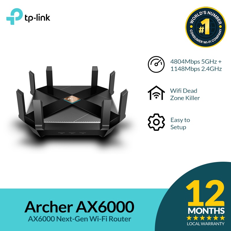 TP-Link Archer AX6000 Dual-Band Gigabit Wi-Fi 6 Router Speed Boosted ...