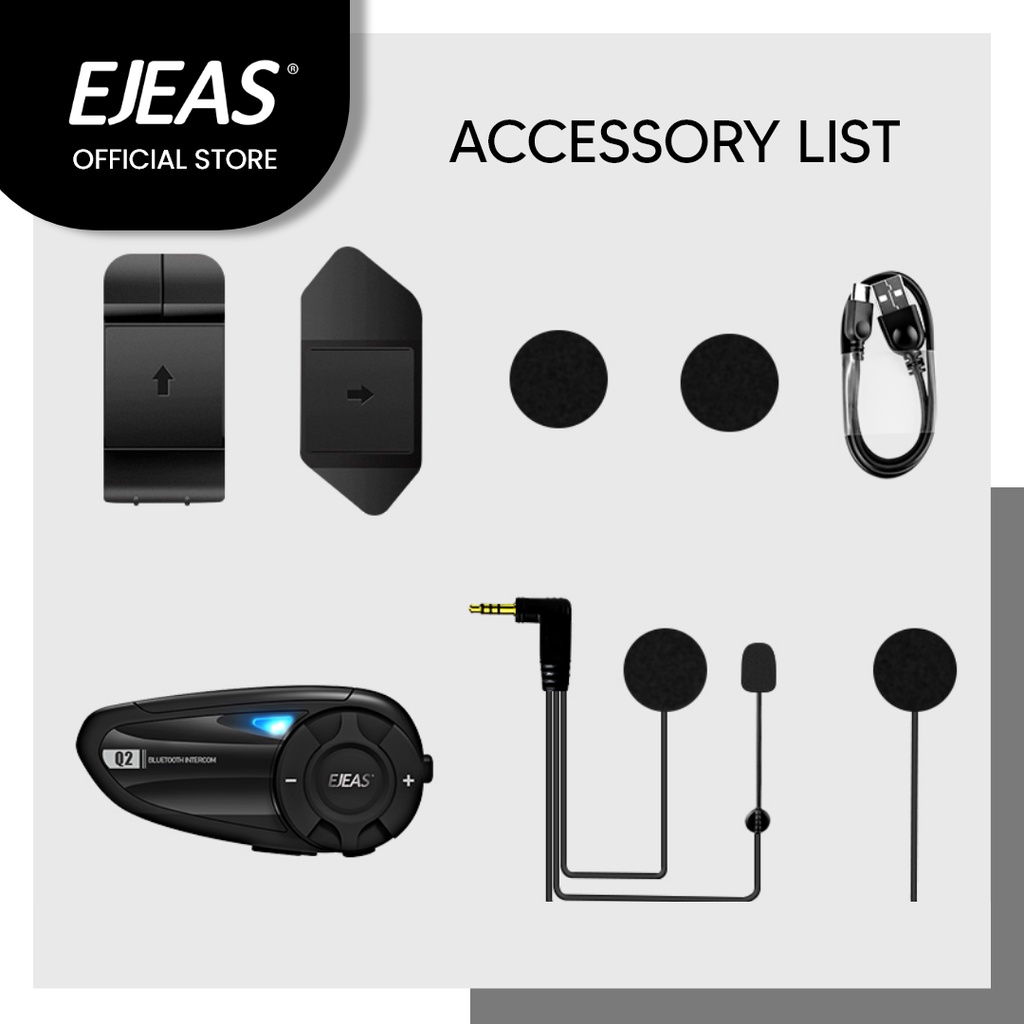 [0% Interest 6 Months SPayLater] EJEAS Q2 Motorcycle Intercom Helmet ...