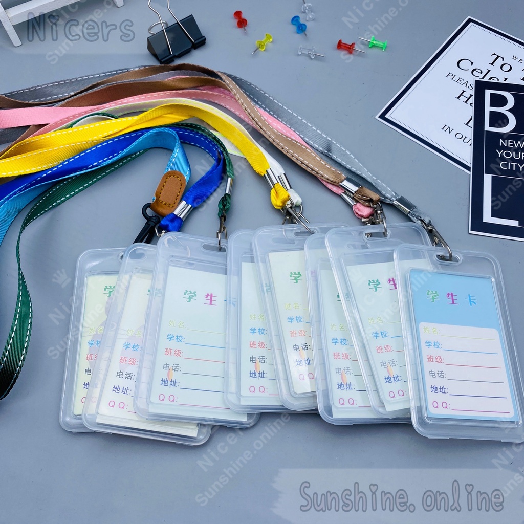 12mm ID Sling Holder Lanyards with Plastic ID Card Holder #1901 ...