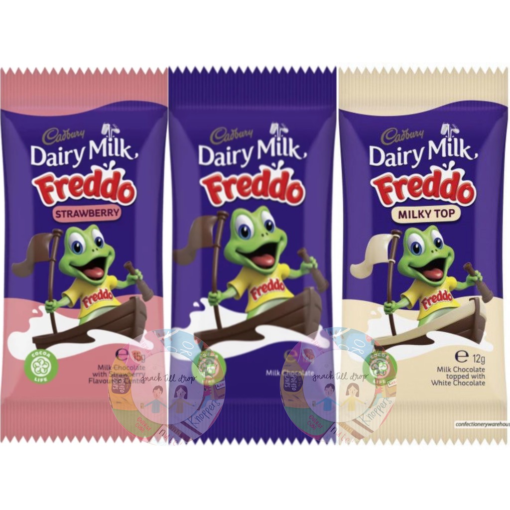 Cadbury FREDDO (12g) Original & Milky Top & Strawberry Mini Unit / Ecer ...