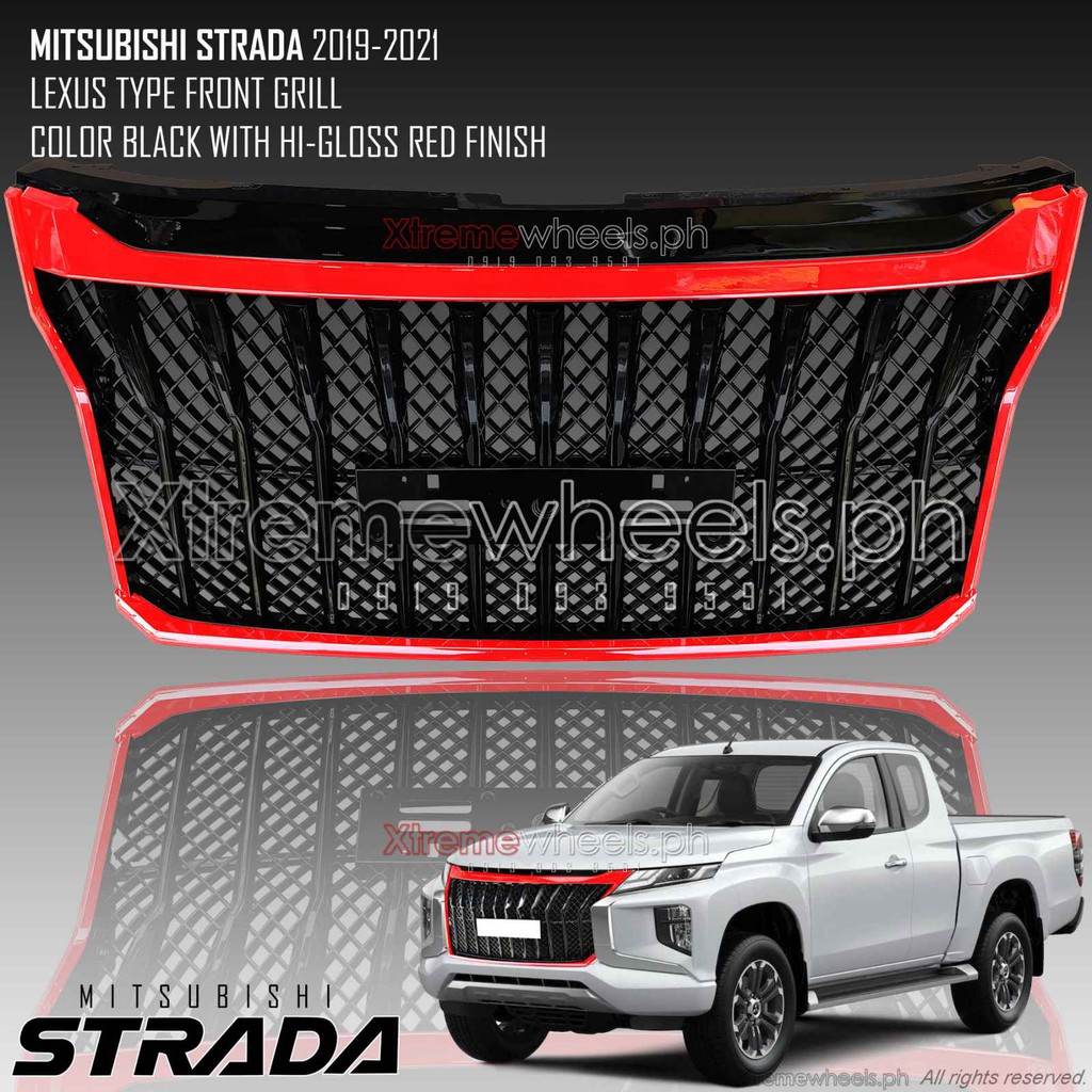 MITSUBISHI STRADA 2019 -2023 MATTE BLACK with Red FRONT GRILL THAILAND ...