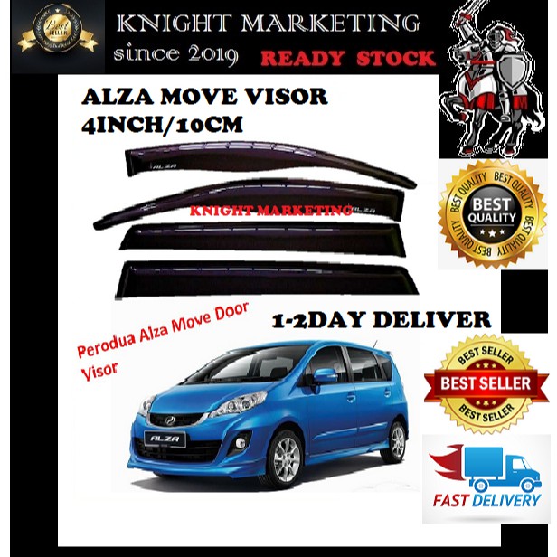 PERODUA ALZA DOOR VISOR AIR PRESS ALZA MOVE VISOR ALZA 10CM/4INCH ...
