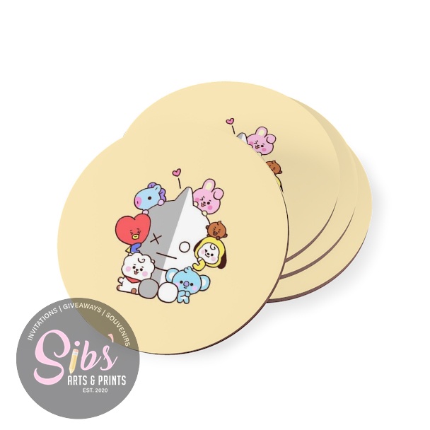 Customized BT21 Fanmade Coaster Pads | Shopee Philippines