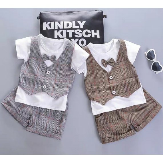 Checkered prince's outfit for children | Shopee Philippines
