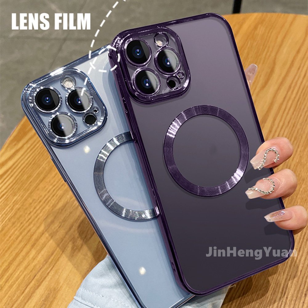 Deep Purple Casing Luxury Plating for Magnetic Case for IPhone 14 13 12 ...