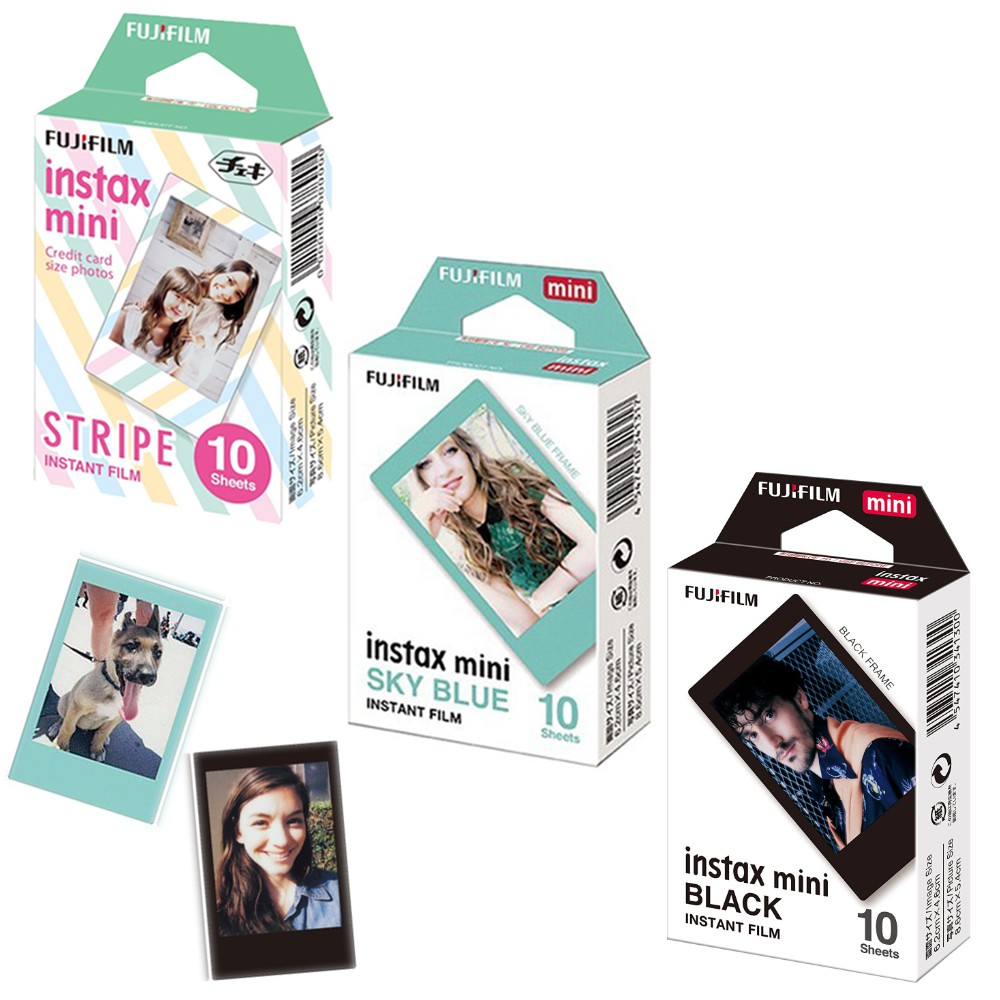 Fujifilm Instax Mini Instant Film 30pcs 3-Pack Sheets ( Black + Blue ...