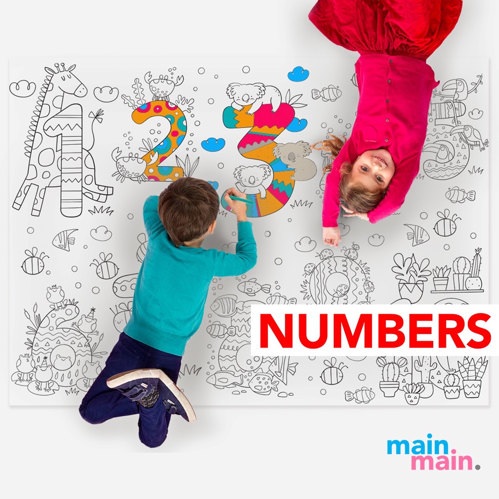 (NUMBERS) Kids Giant Coloring Poster - SUPER Big Coloring Paper ...