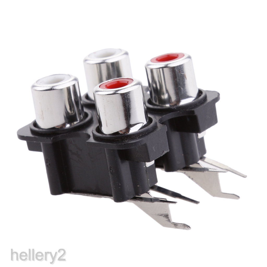 10pcs PCB Board 4 RCA Female Audio Video AV Socket Connector | Shopee ...
