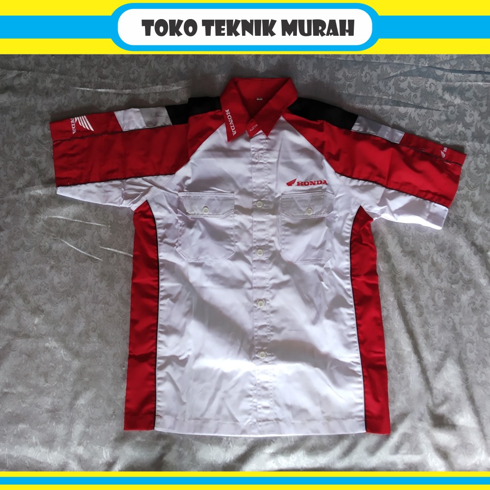 MERAH Honda Work Clothes Red Collar Honda Uniform | Shopee Philippines