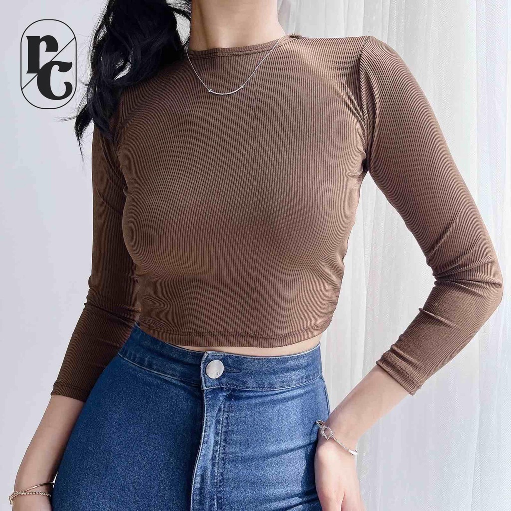 U Back Knitted Long Sleeve | Shopee Philippines