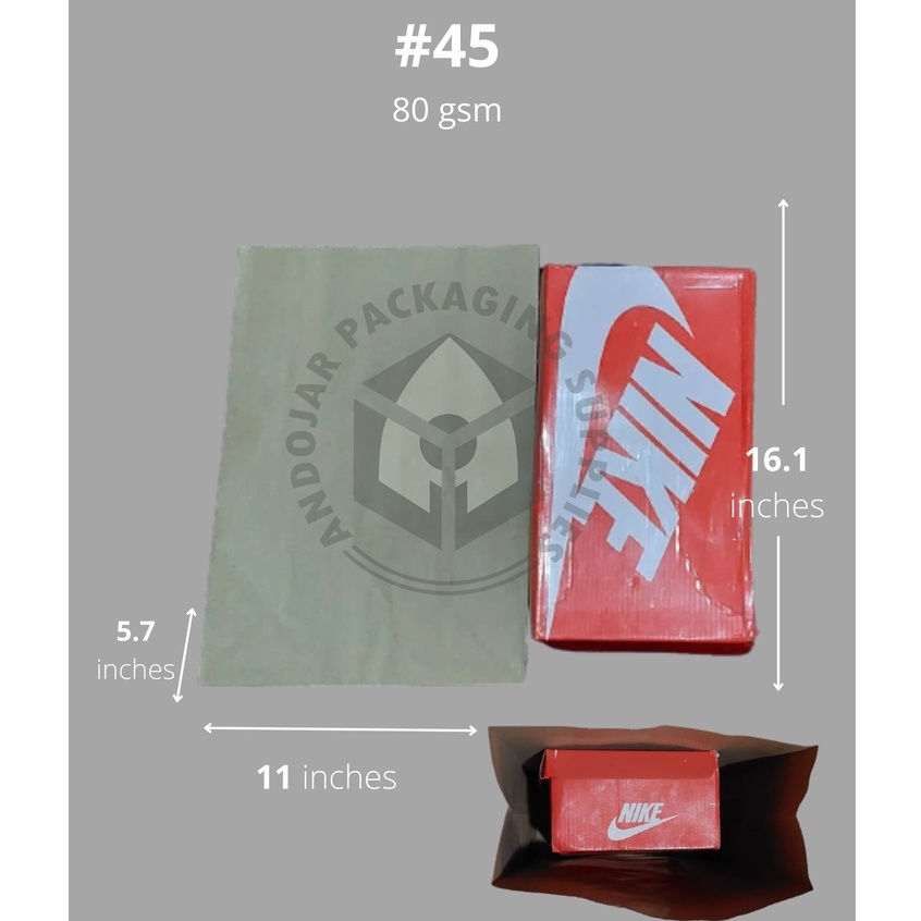 Big Sizes Brown Kraft Bag Supot 50PCS for Food, Clothes, Gift Packaging ...