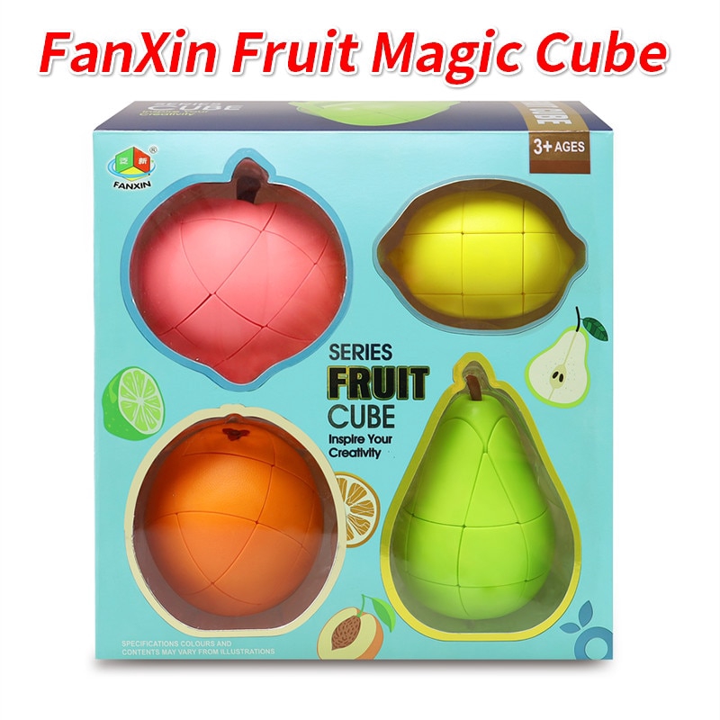 FanXin Fruit Magic Cube Pack Professional Stickerless Pear Orange Peach ...