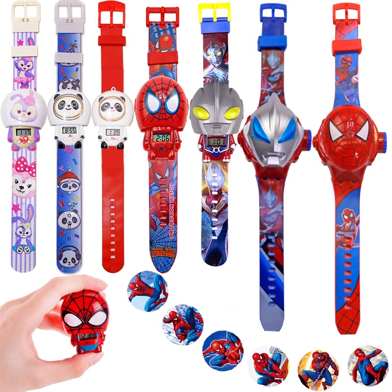 Spiderman Telescopic Electronic Watch Hello Kitty Projection Watch for ...