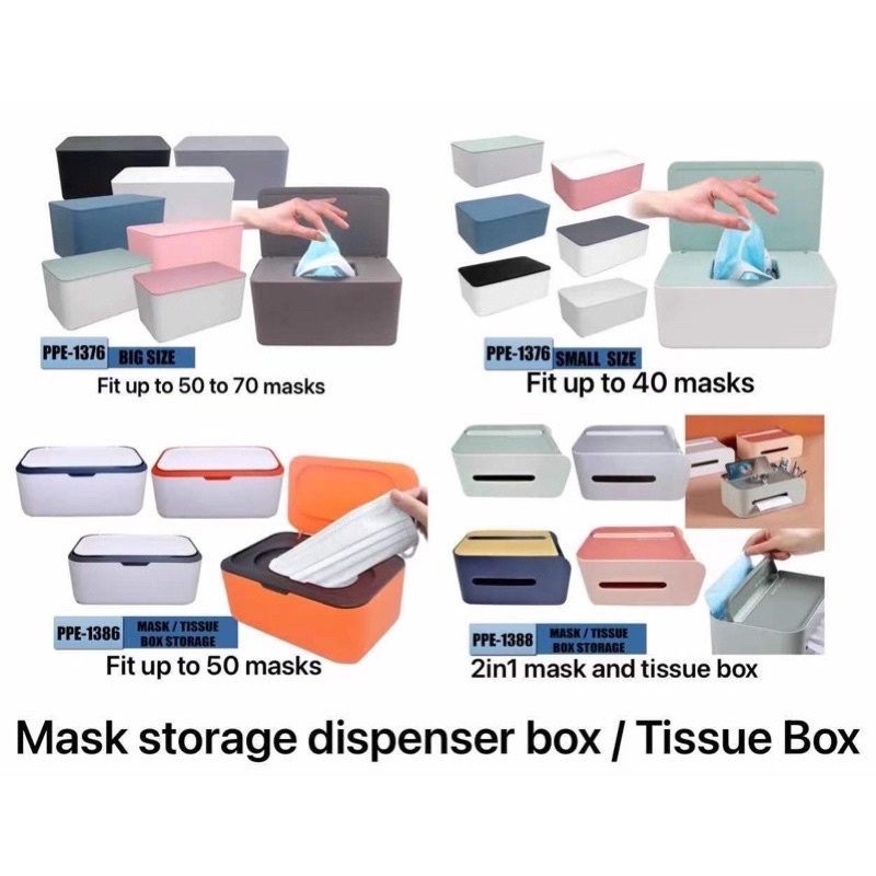 Tissue Box Style Face Mask Holder (for tissue, wetwipes and disposable ...
