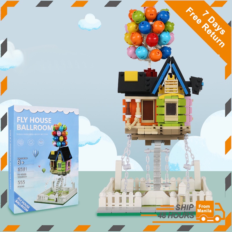Building Blocks Cartoon UP Floating Balloon House Anti-gravity Balance ...