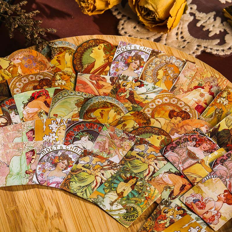 Infeel.me 46sheets/box Boxed Retro Stickers Scrapbook Collage Diary ...