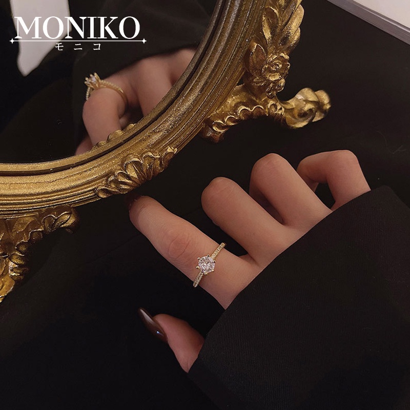 MONIKO 18K Gold Fashion Ring Accessories For Women K-Gold Light Luxury ...