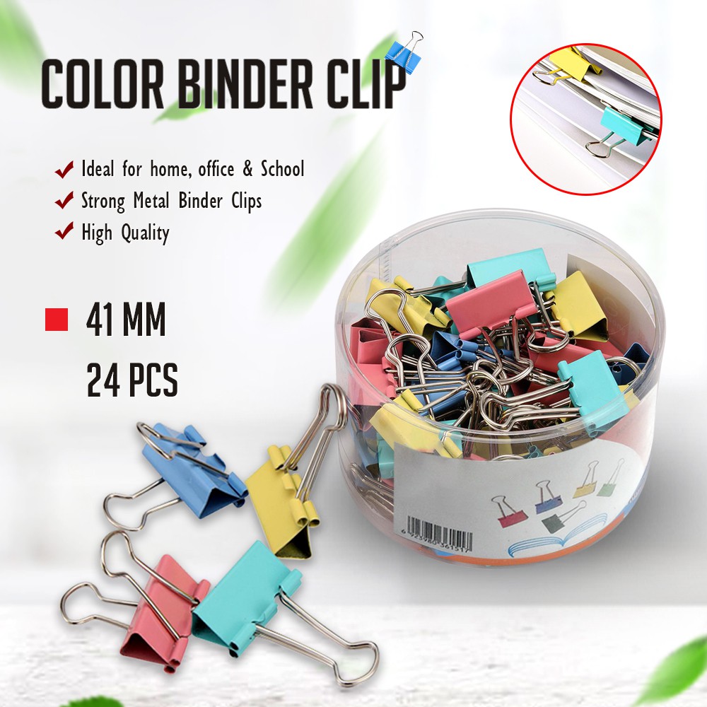 Colorful Metal Binder Clips File Paper Clip 15 19 25 32 41 51mm ...