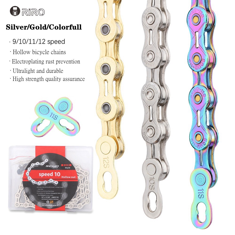 Ultralight Bicycle Hollow Chains X9 X10 X11 X12EL For KMC Shimano SRAM ...