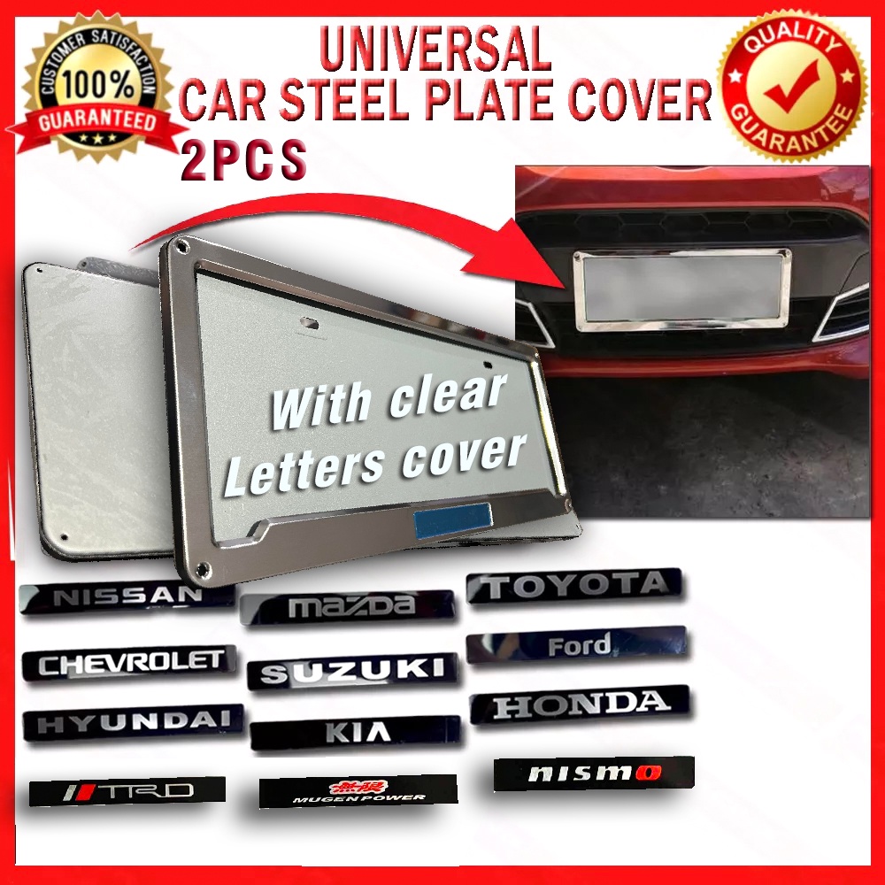 2Pcs Car Plate Cover License Deflector Cover with Transparent cover and ...