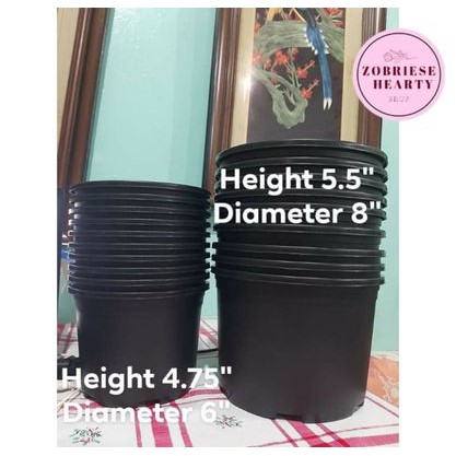 Hard Plastic pots Kaang planter plant holder Flower pots black Small to ...