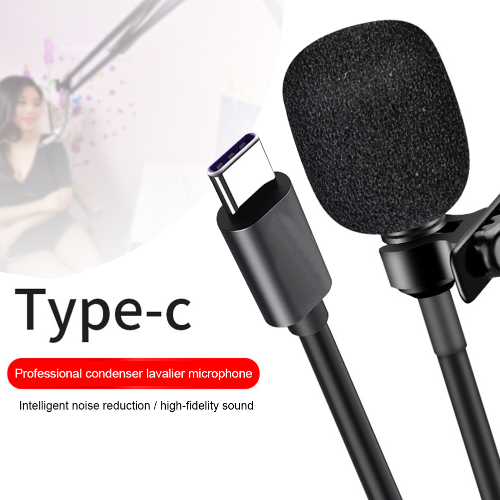 1.5M Type-C USB Mini Lavalier Microphone, Mini Audio Microphone for ...