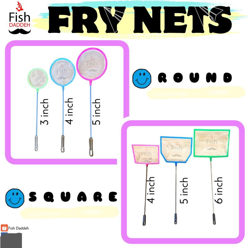 Fishnet Fry net Aquarium BBS Daphnia Dapna 3, 4 & 5 inch | Shopee ...