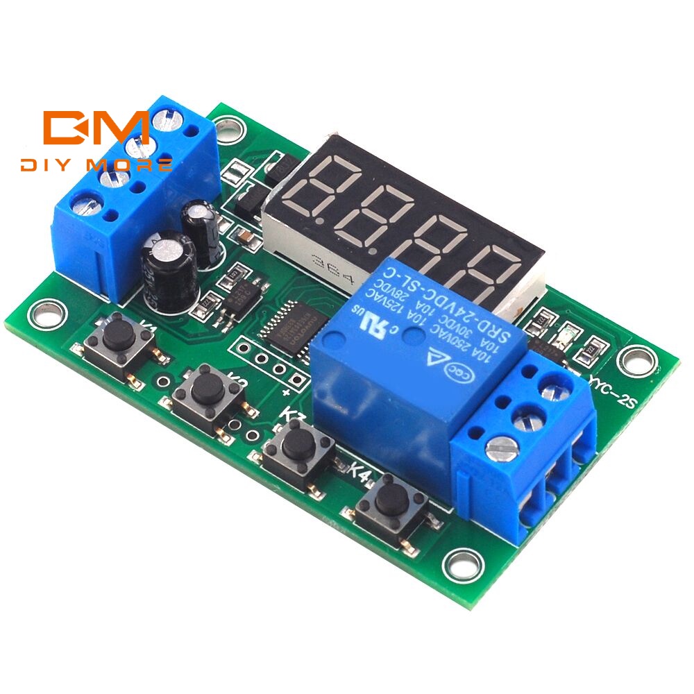 DIYMORE 5V 12V 24V 1 Channel Led Display Delay Relay Module Adjustable ...