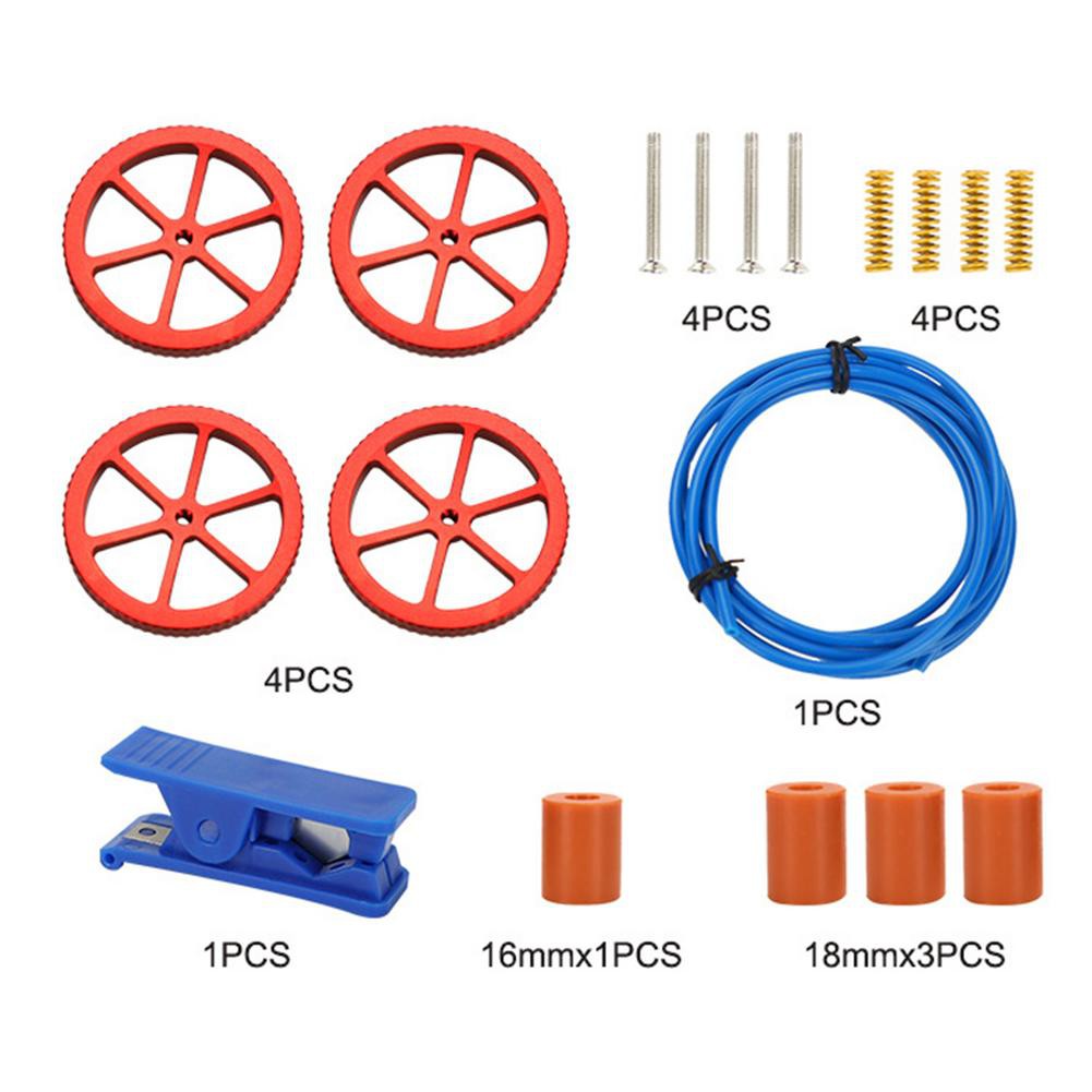 3D Printer Accessories Set Red Leveling Nut Three High One Low Leveling ...