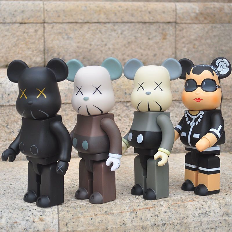 bearbrick kaws doll X cross eye 200% and 400% Violent bear hand-made ...