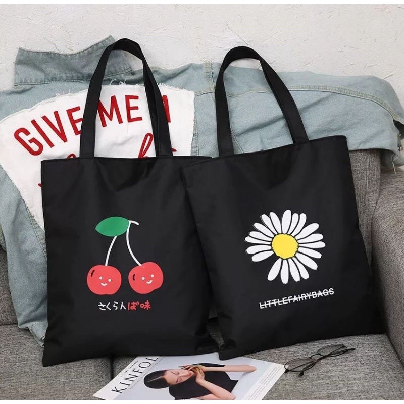 Abe co #8122 Korean New Fashion Canvass Tote Bag black Canvas shoulder ...