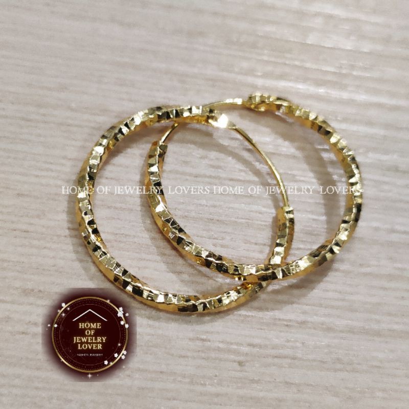 10k gold loop earring 1 peso size | Shopee Philippines