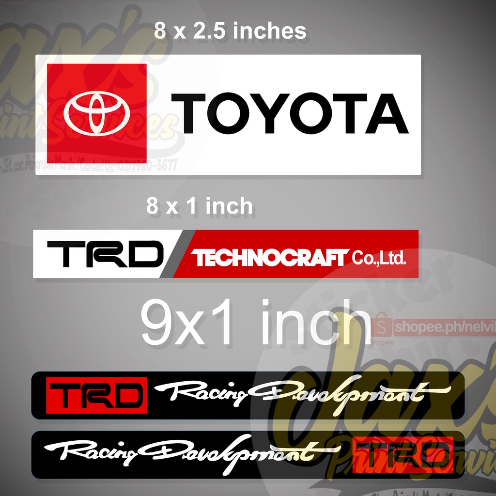 Toyota TRD Sticker Decals Pack for Car Motor | Shopee Philippines